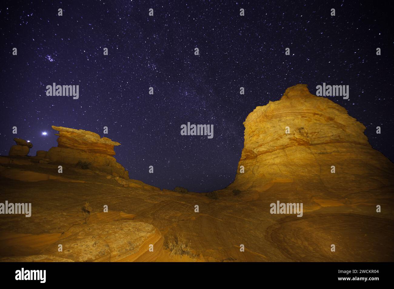 A Venus-Jupiter conjunction in the night sky over South Coyote Buttes ...