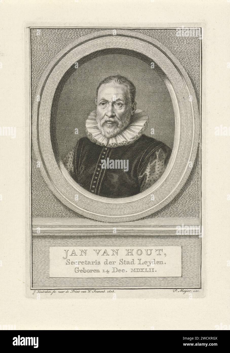 Portrait of Jan van Hout, Jacob Houbraken, After Willem Isaacsz. Van ...