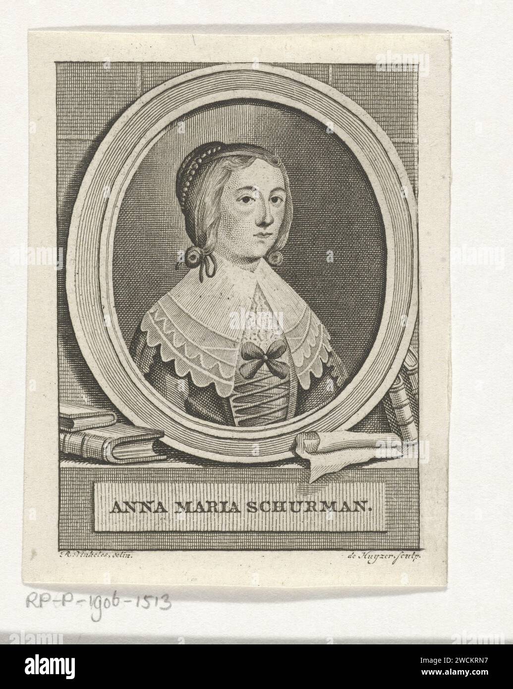 Portrait of Anna Maria van Schurman, Carel Jacob de Huyser, after ...