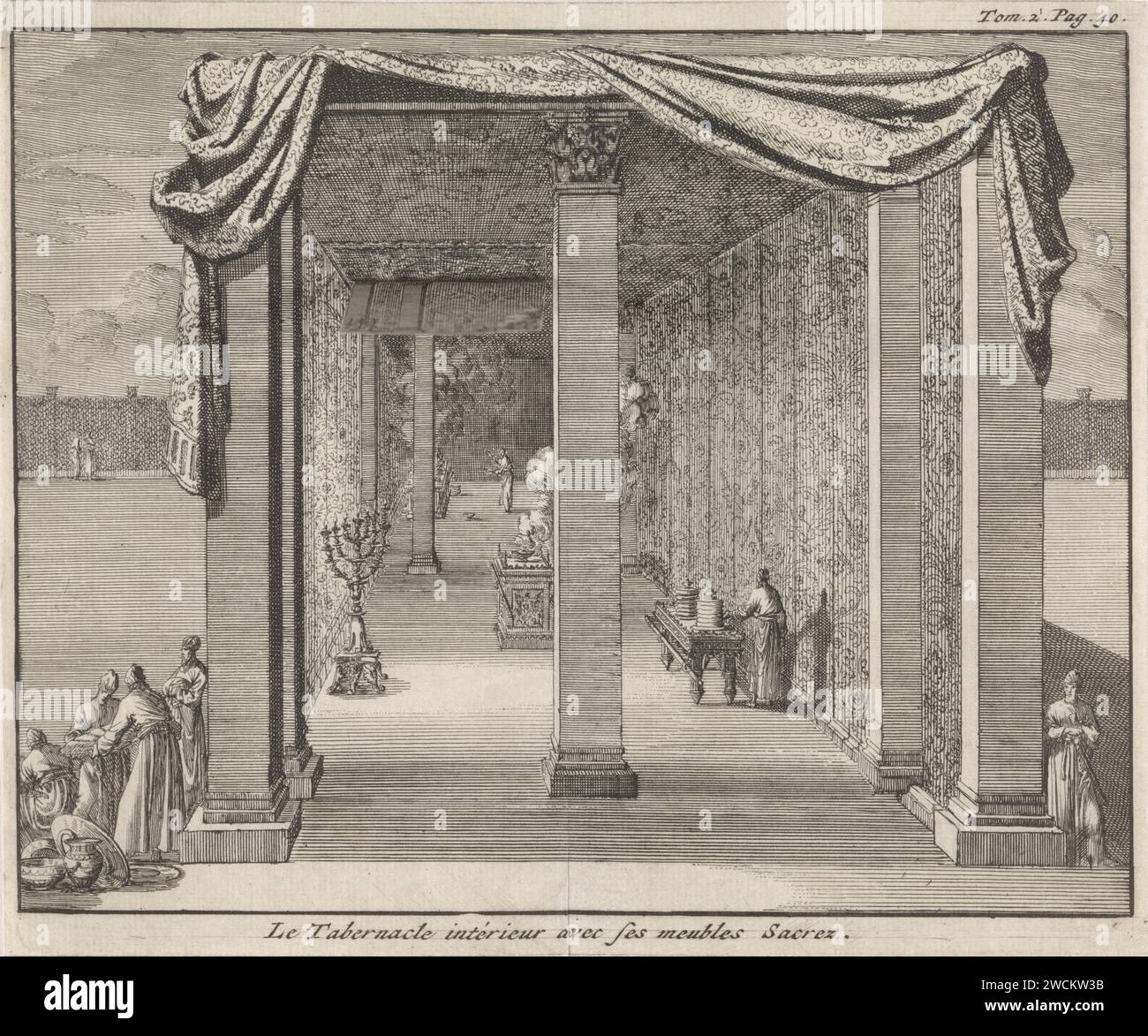 Tabernakel on the inside, Jan Luyken, 1705 print Print with a movable ...