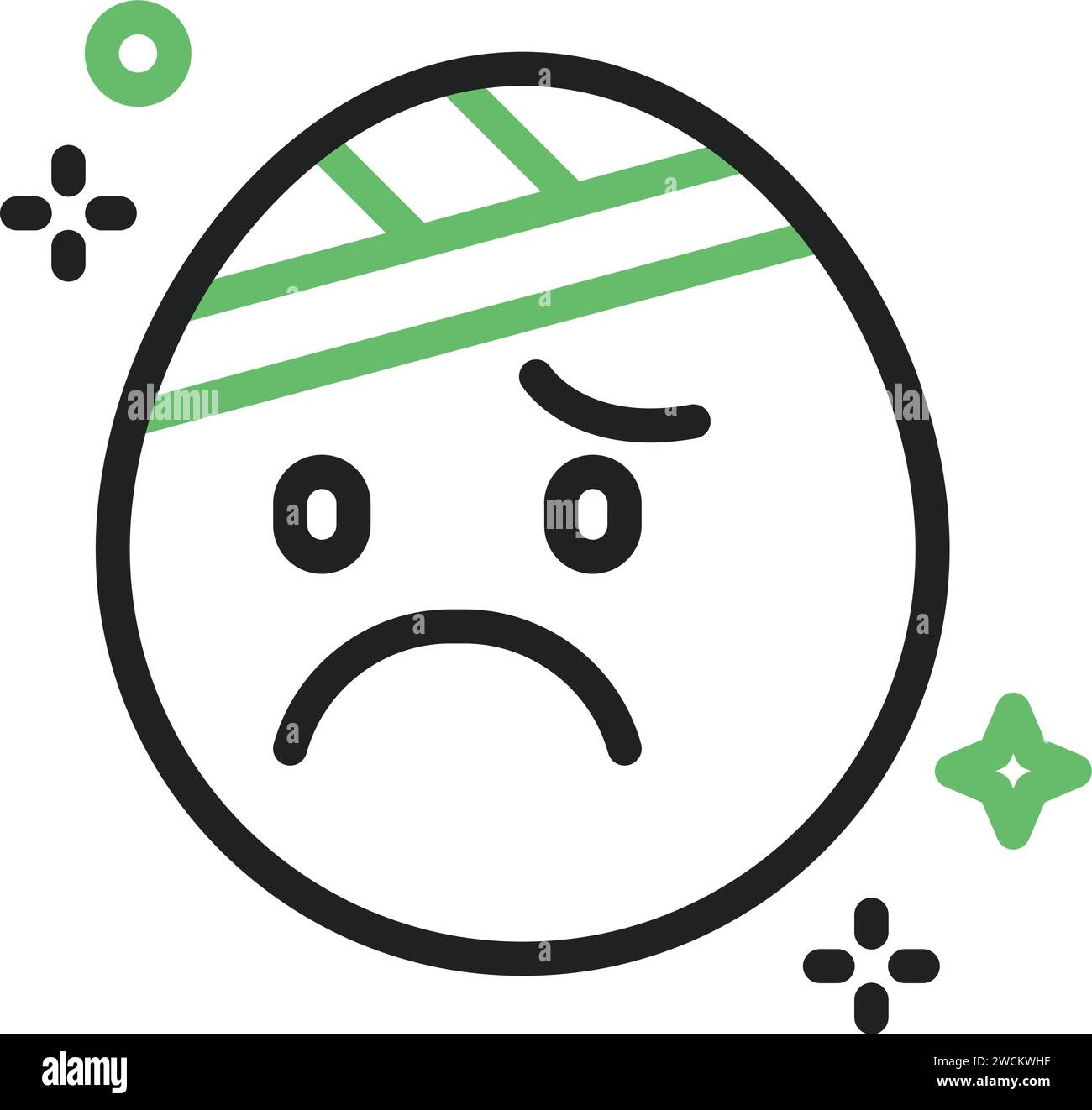 Face with Head-Bandage icon vector image Stock Vector Image & Art - Alamy