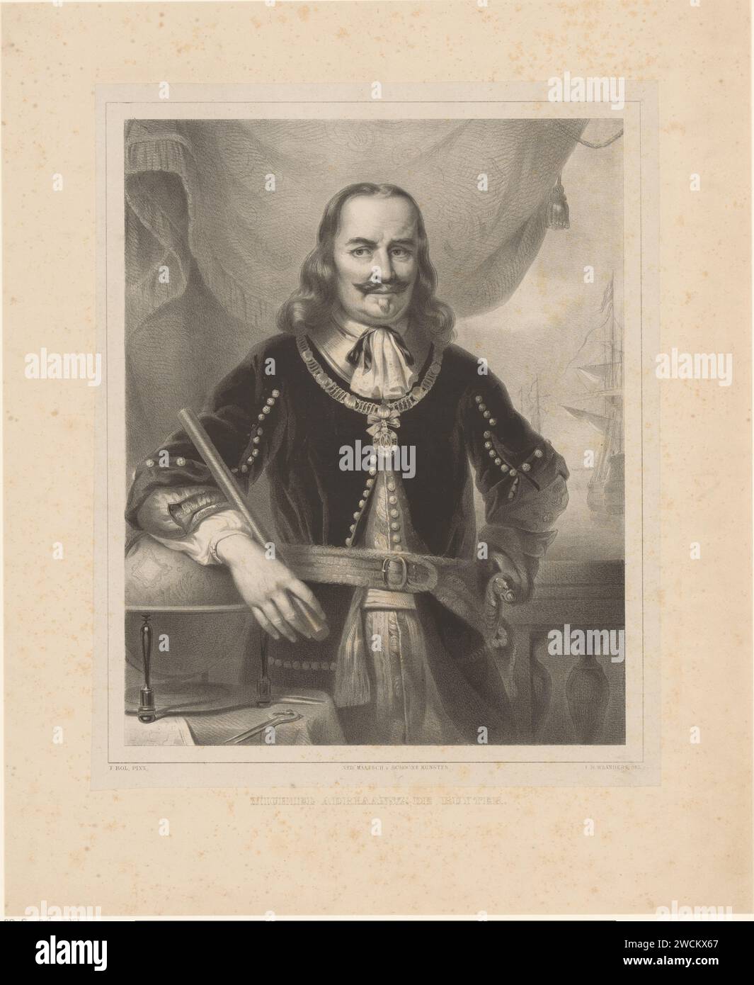 Portrait of Michiel Adriaansz. de Ruyter, Franciscus Bernardus Waanders, After Ferdinand Bol ...