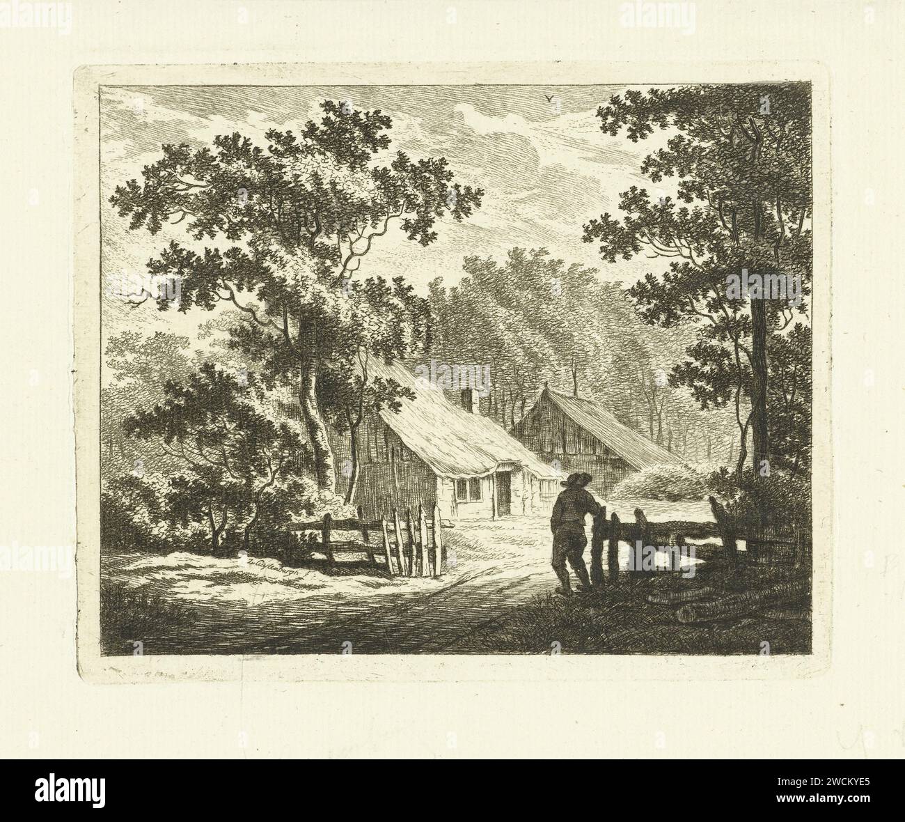 Landscape with farm and yard with fence, Johannes van Cuylenburgh, 1803 ...