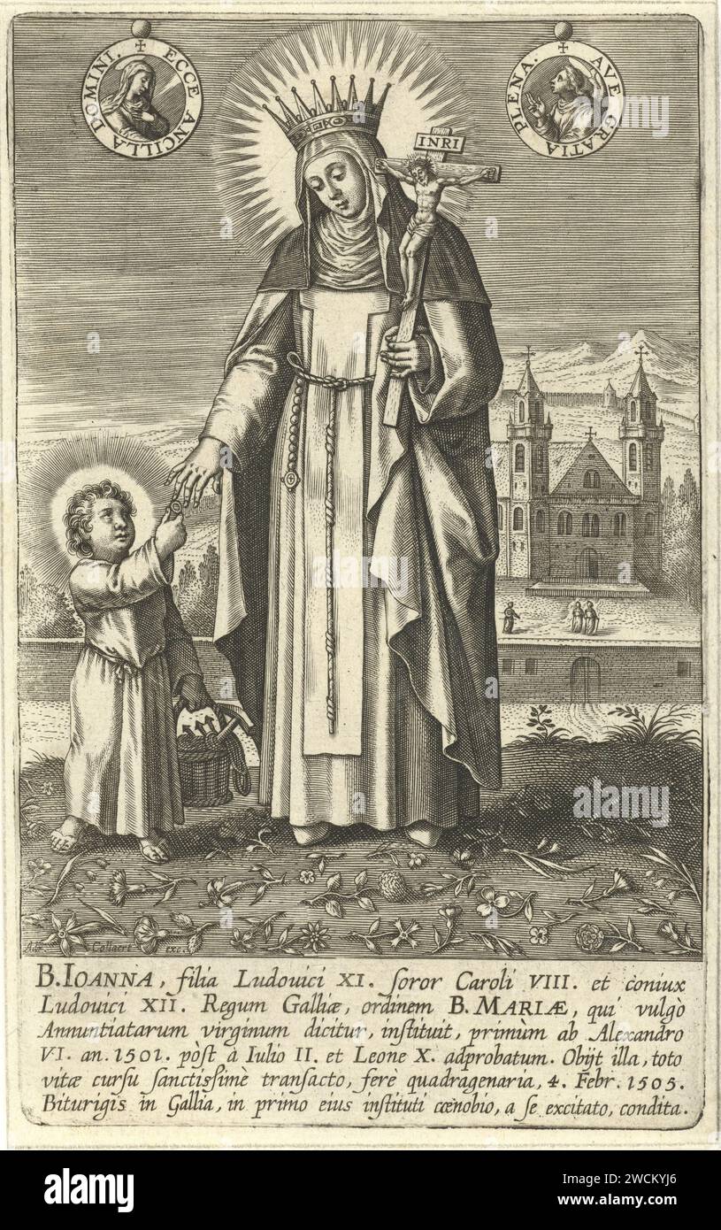 Holy Johanna van France, Adriaen Collaert, 1608 print Saint Johanna of ...
