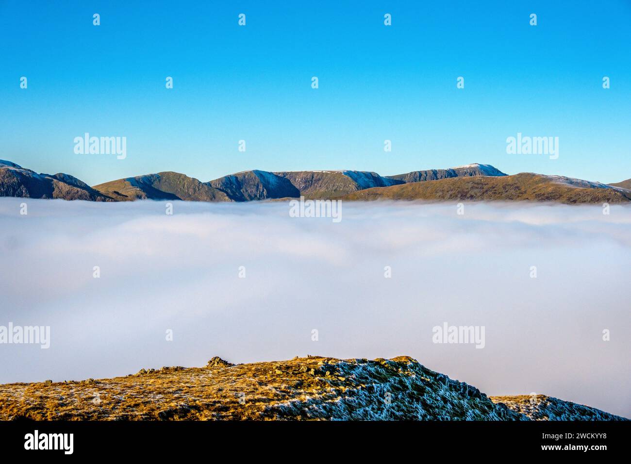 A sea of cloud - temperature inversion or cloud inversion - with the ...