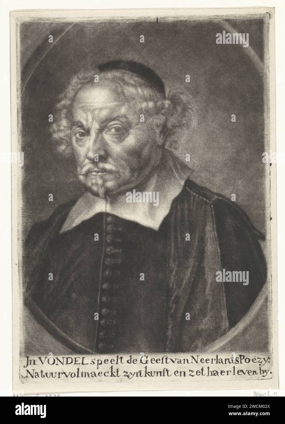 Portrait of Joost van den Vondel, John de Groot (II), After Philips ...