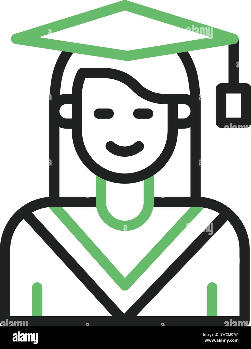 Degree icon vector female Cut Out Stock Images & Pictures - Alamy