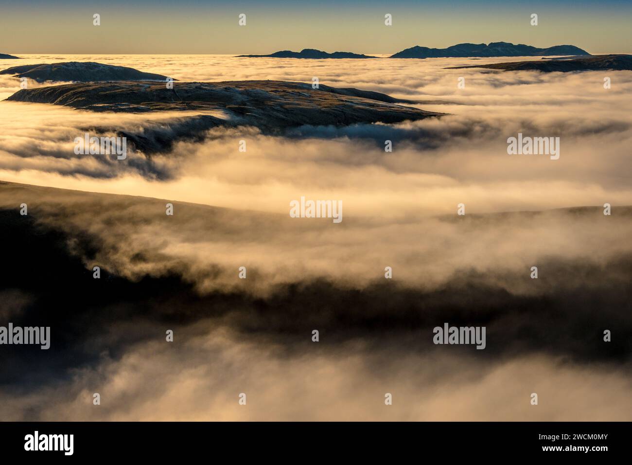 A sea of cloud - temperature inversion or cloud inversion - with the ...