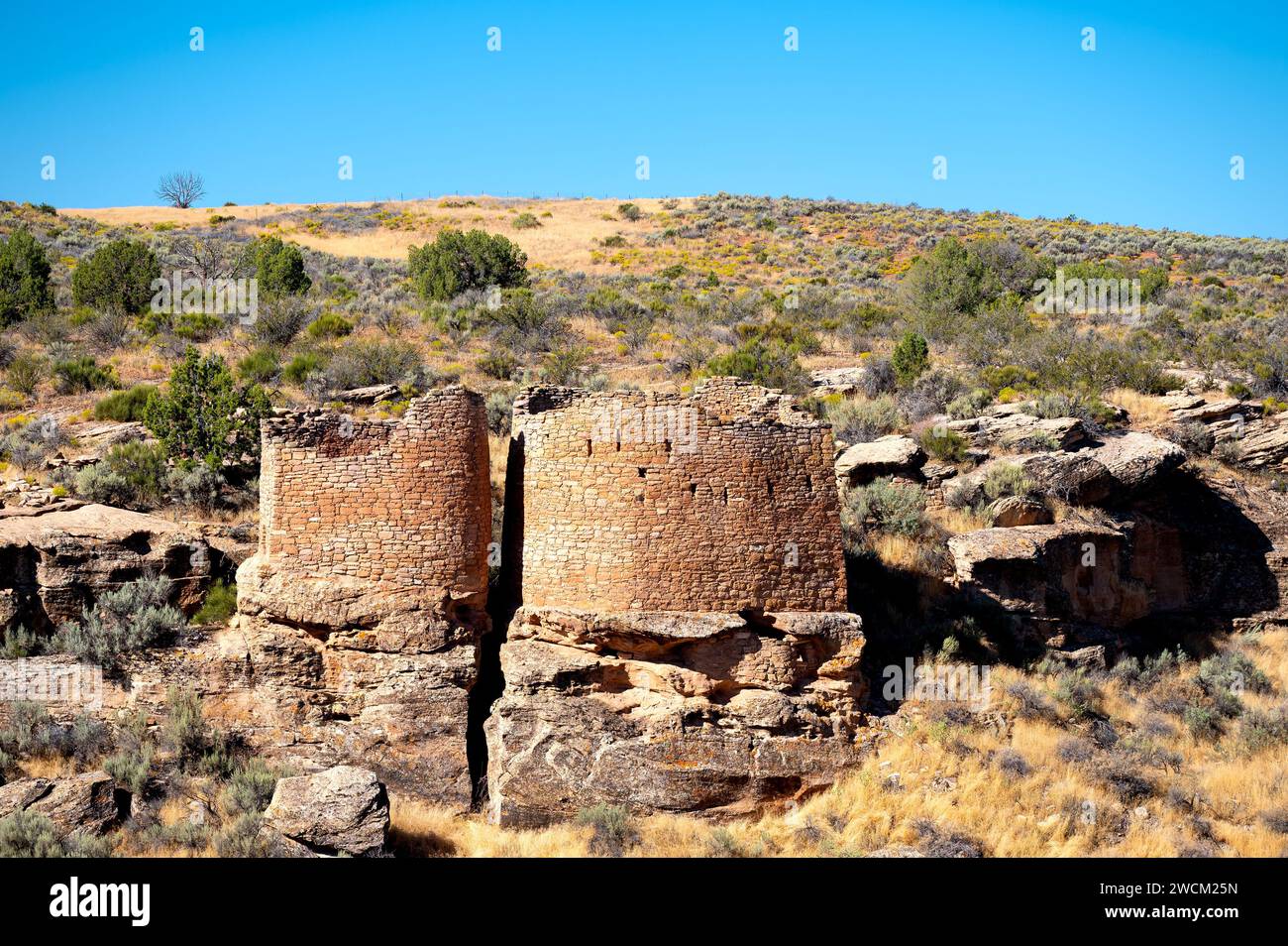 Twin Towers Hovenweep National Monument, Colorado Stock Photo - Alamy