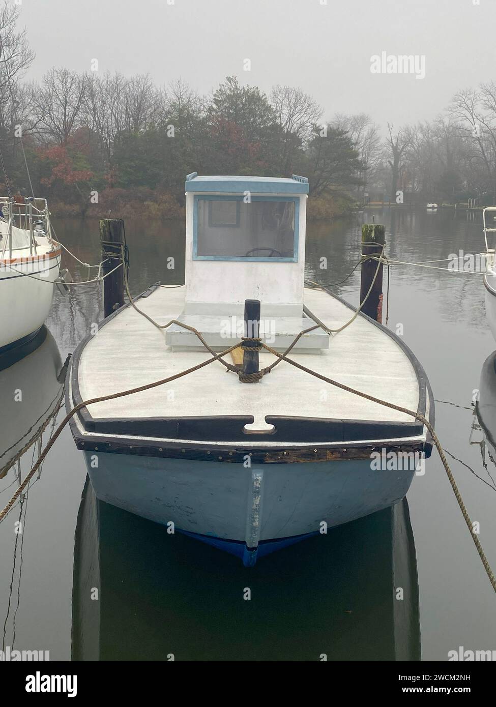 A serene scene unfolds as an enigmatic mist surrounds a majestic boat ...