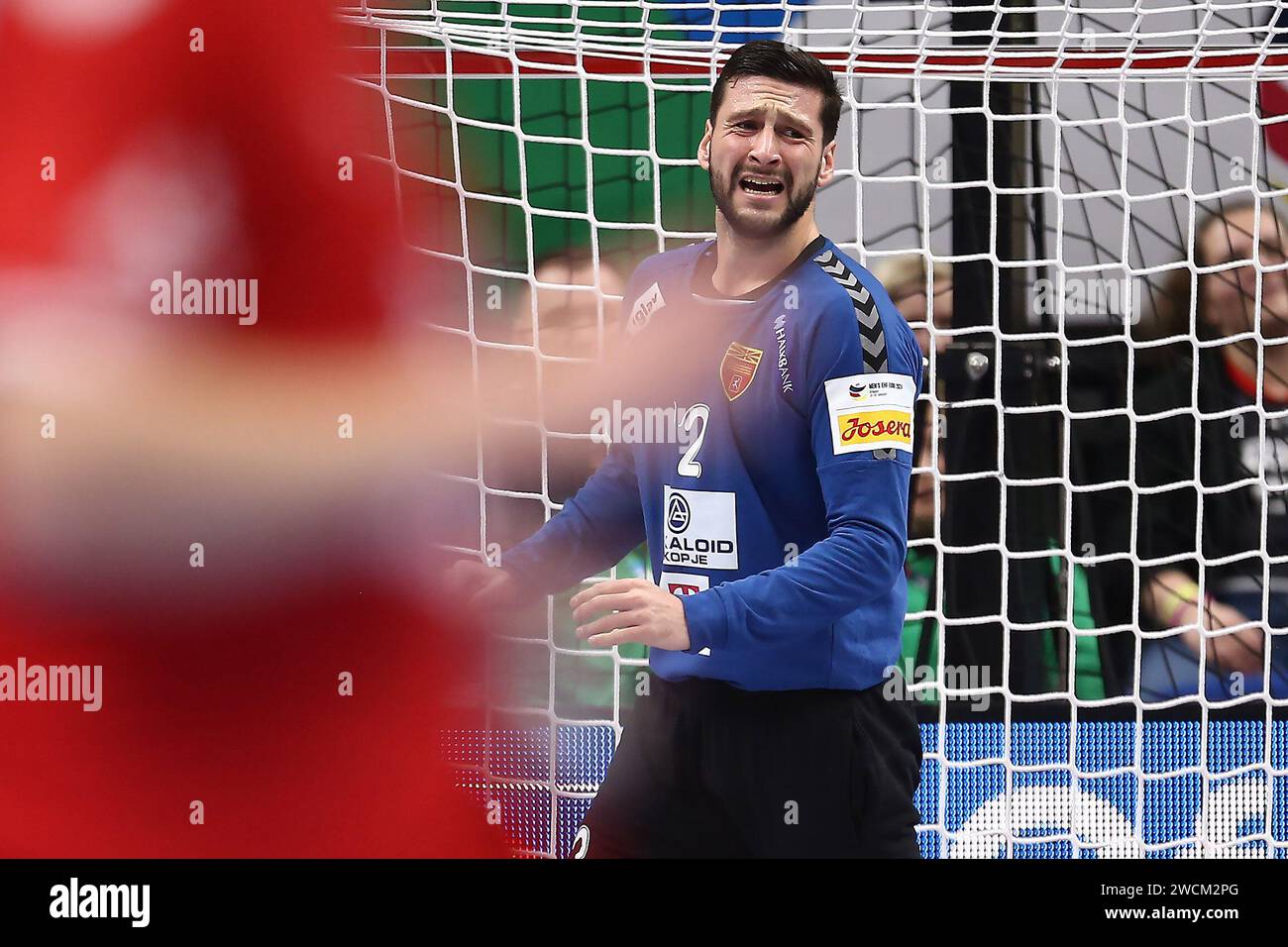 Berlin, Allemagne. 16th Jan, 2024. Martin Tomovski of Macedonia during ...