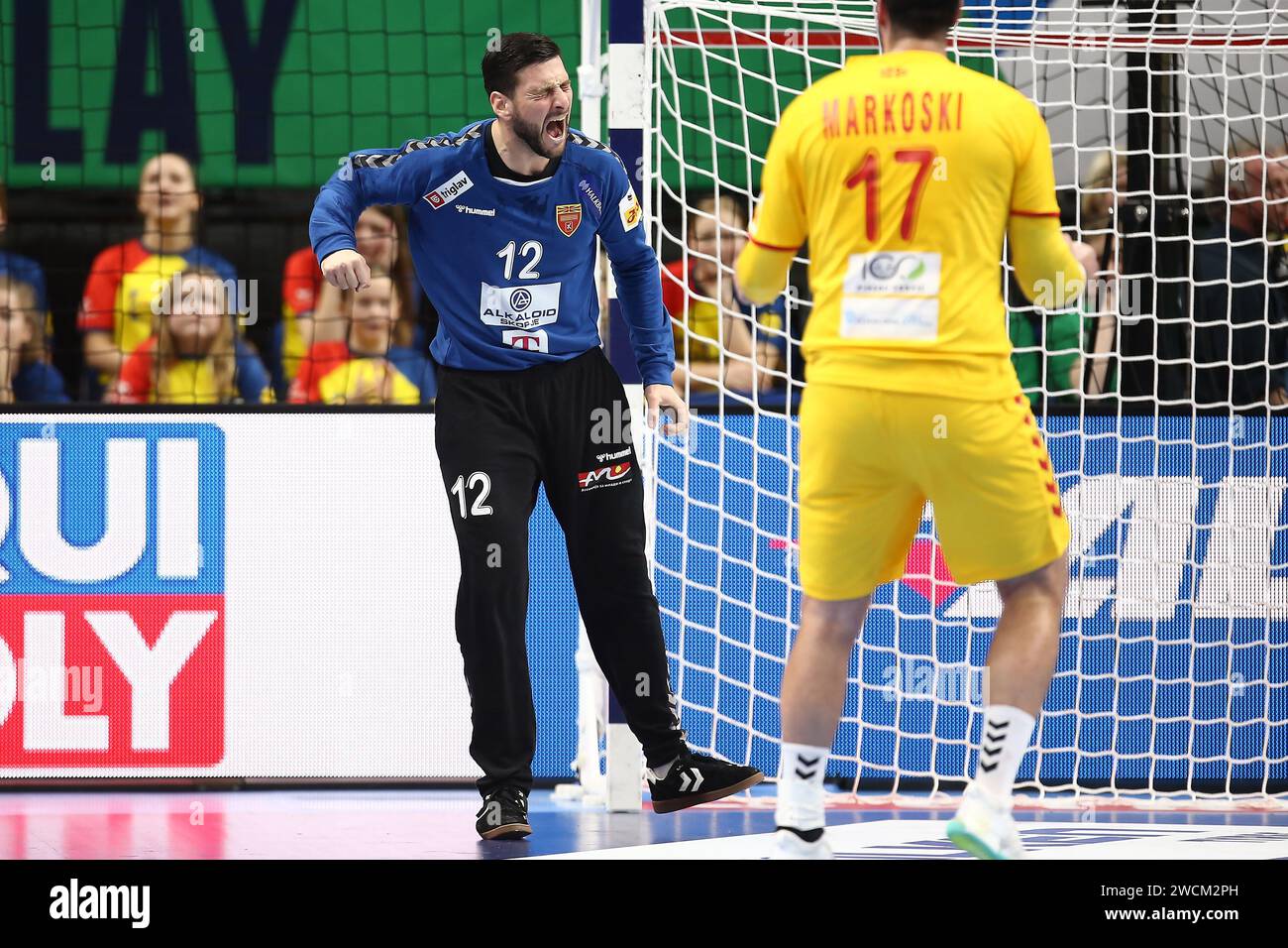 Berlin, Allemagne. 16th Jan, 2024. Martin Tomovski of Macedonia during ...