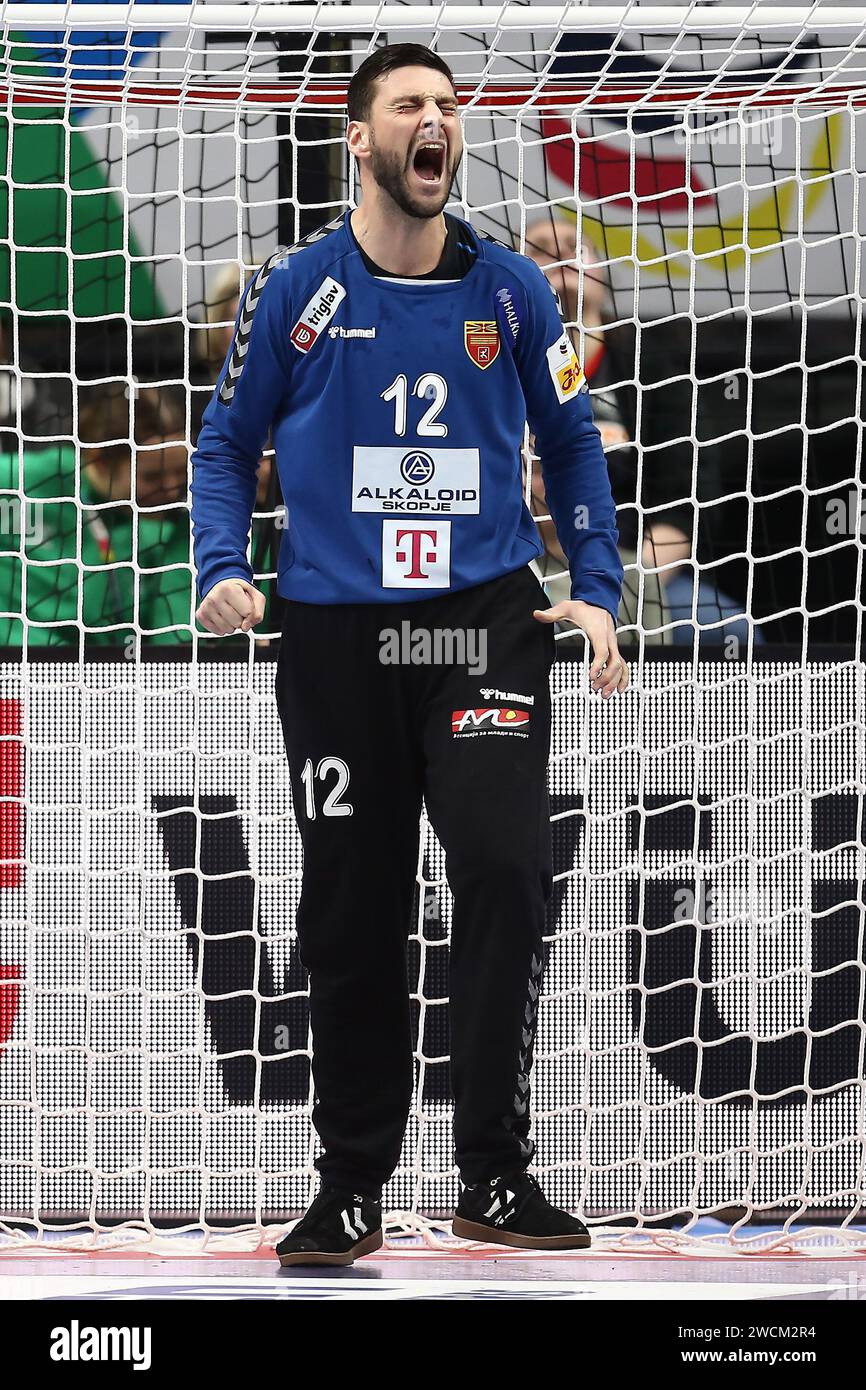 Berlin, Allemagne. 16th Jan, 2024. Martin Tomovski of Macedonia during ...