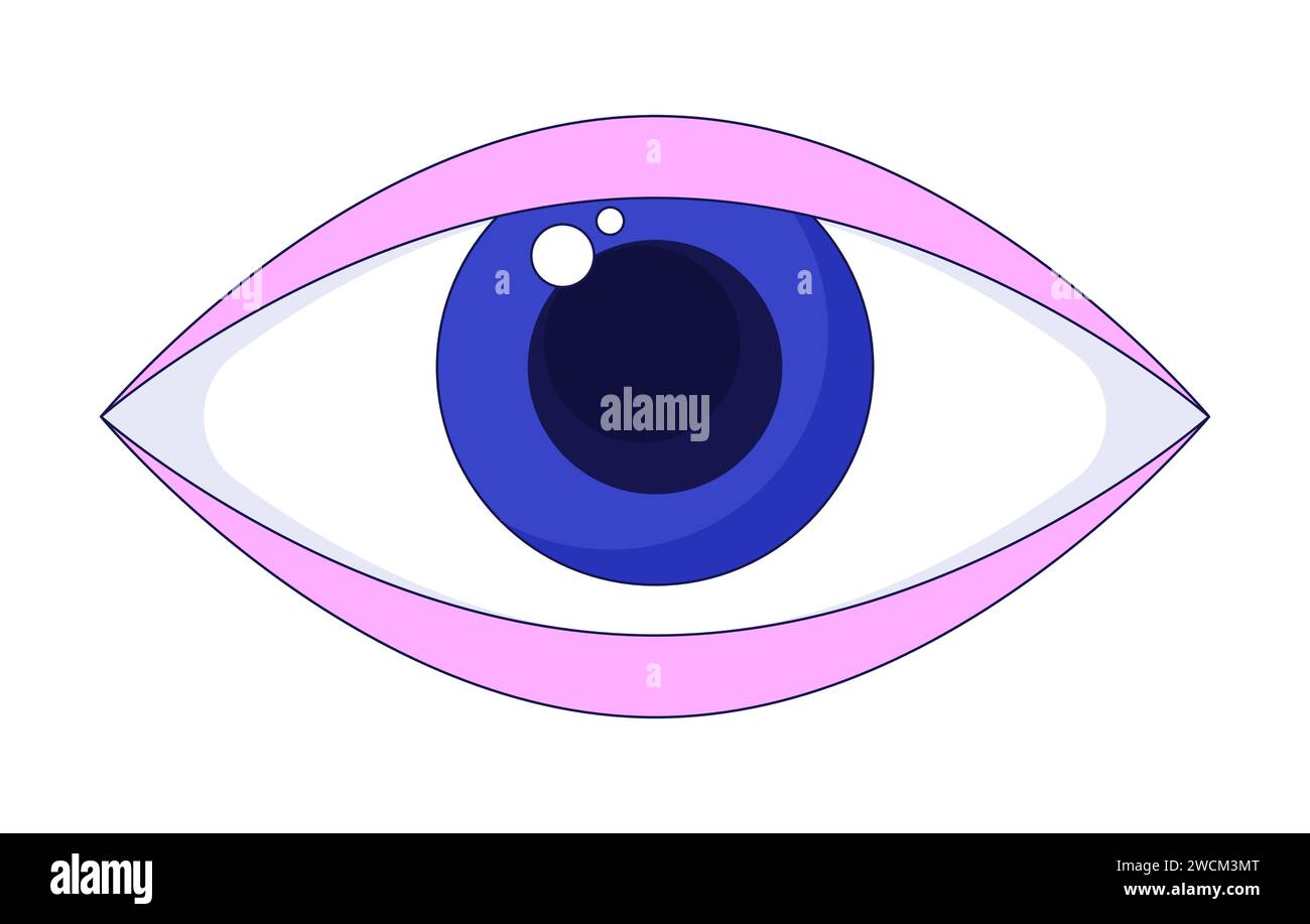 All seeing eye 2D linear cartoon object Stock Vector Image & Art - Alamy