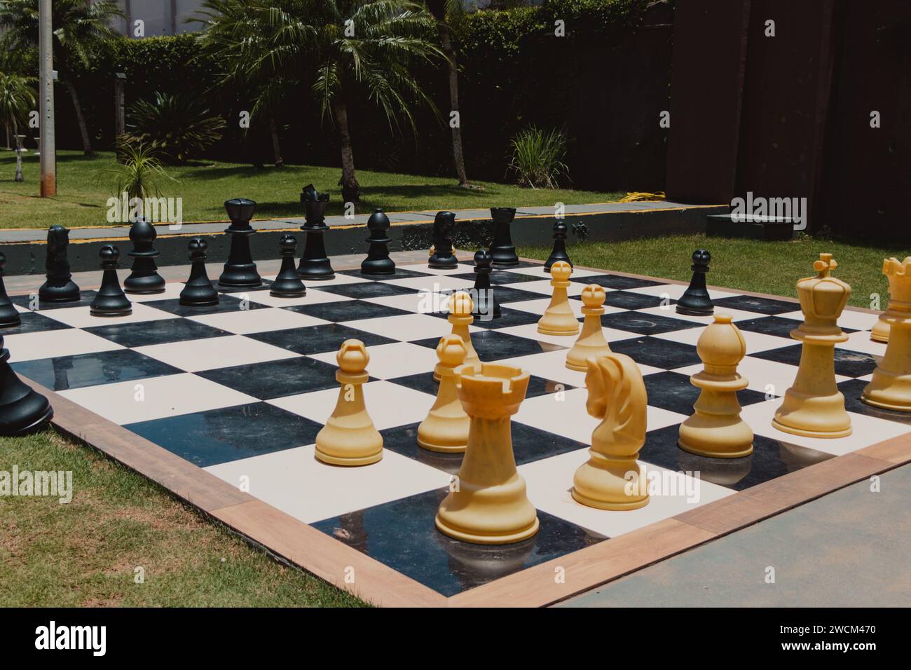 giant chessboard in the park Stock Photo - Alamy