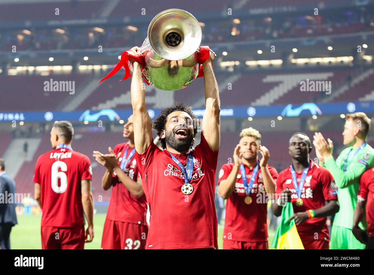 Salah champions league final trophy hi-res stock photography and images ...