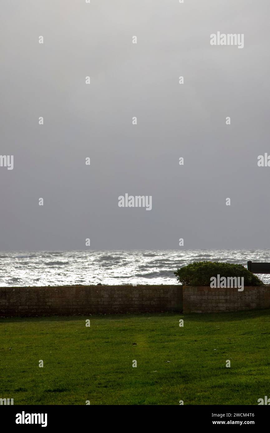 An empty space looking out on a glinting sea from Rustington in West ...