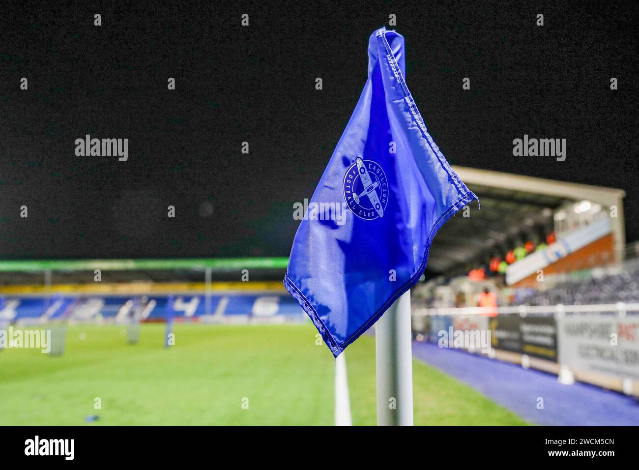 Eastleigh, UK. 16th Jan, 2024. Ground View inside the Stadium corner ...
