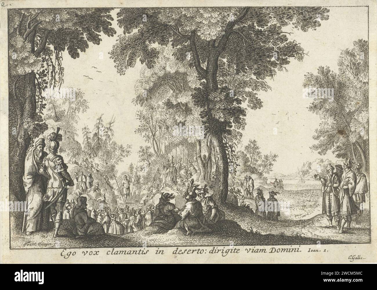 Audience at Johannes de Boper, Franz Ertinger, 1650 - 1710 print In a ...