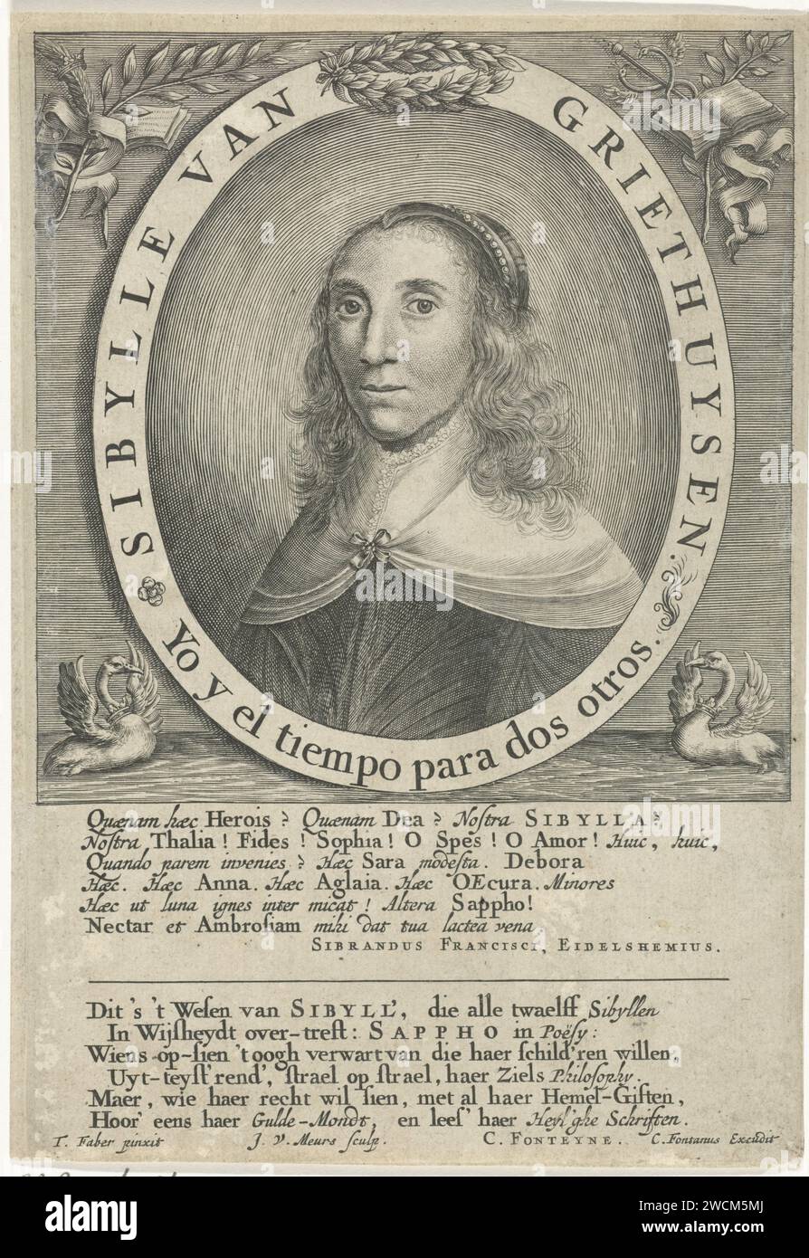 Portrait of Sibylle van Griethuysen, Jacob van Meurs, after Theodor ...