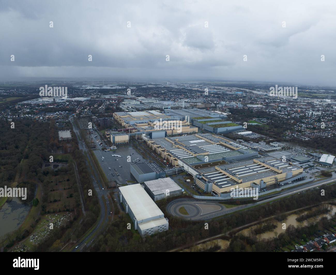 Bremen, Germany, December 29th, 2023: Mercedes Benz factory. The ...