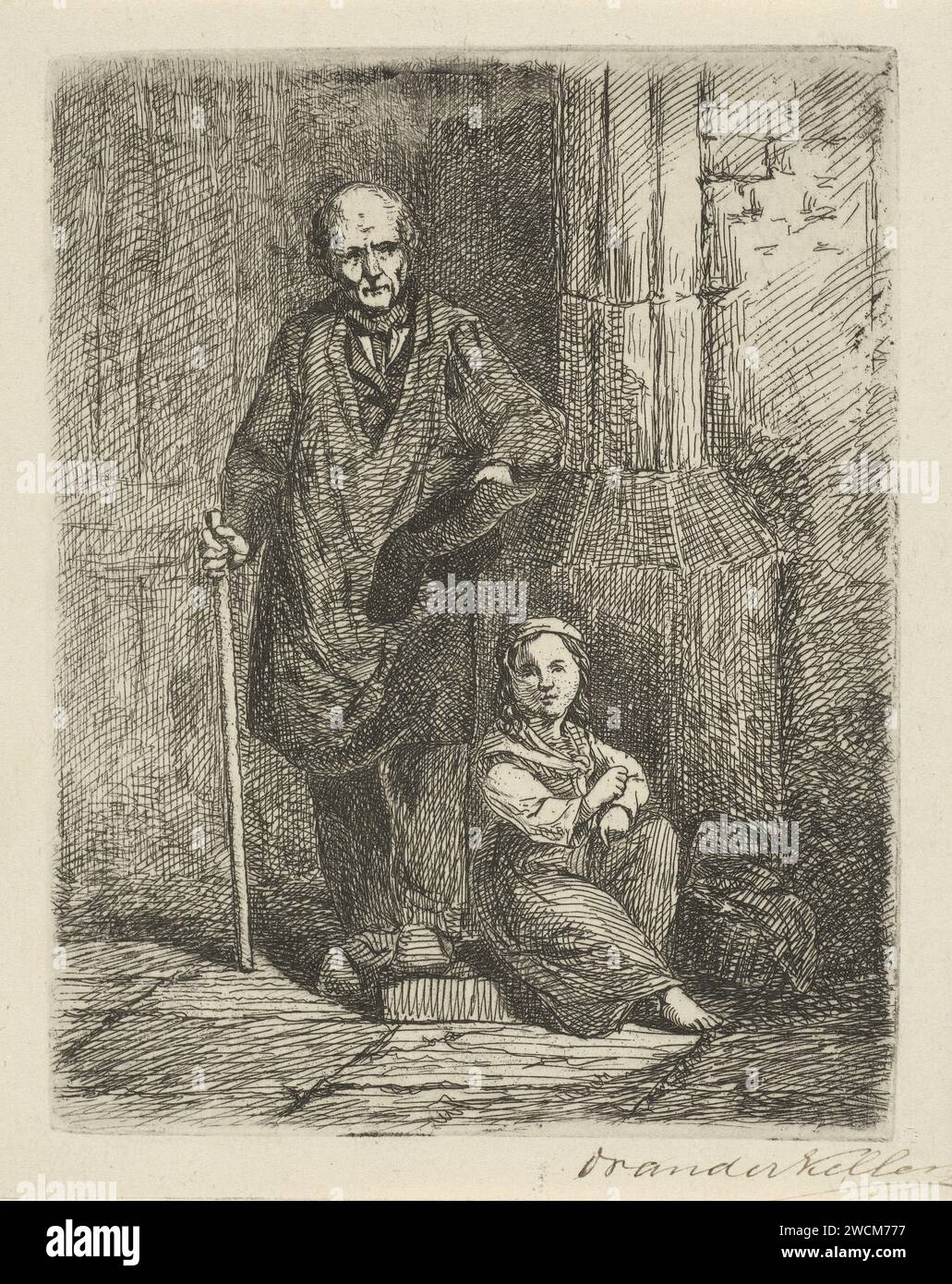 Beggar, David van der Kellen (1804-1879), 1814 - 1859 print An old man ...