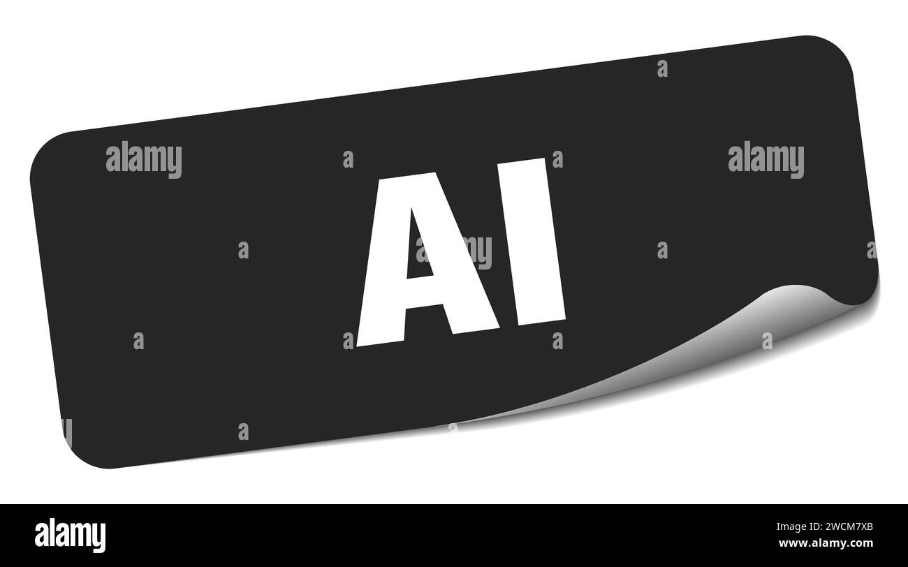 ai sticker. ai rectangular label isolated on white background Stock ...