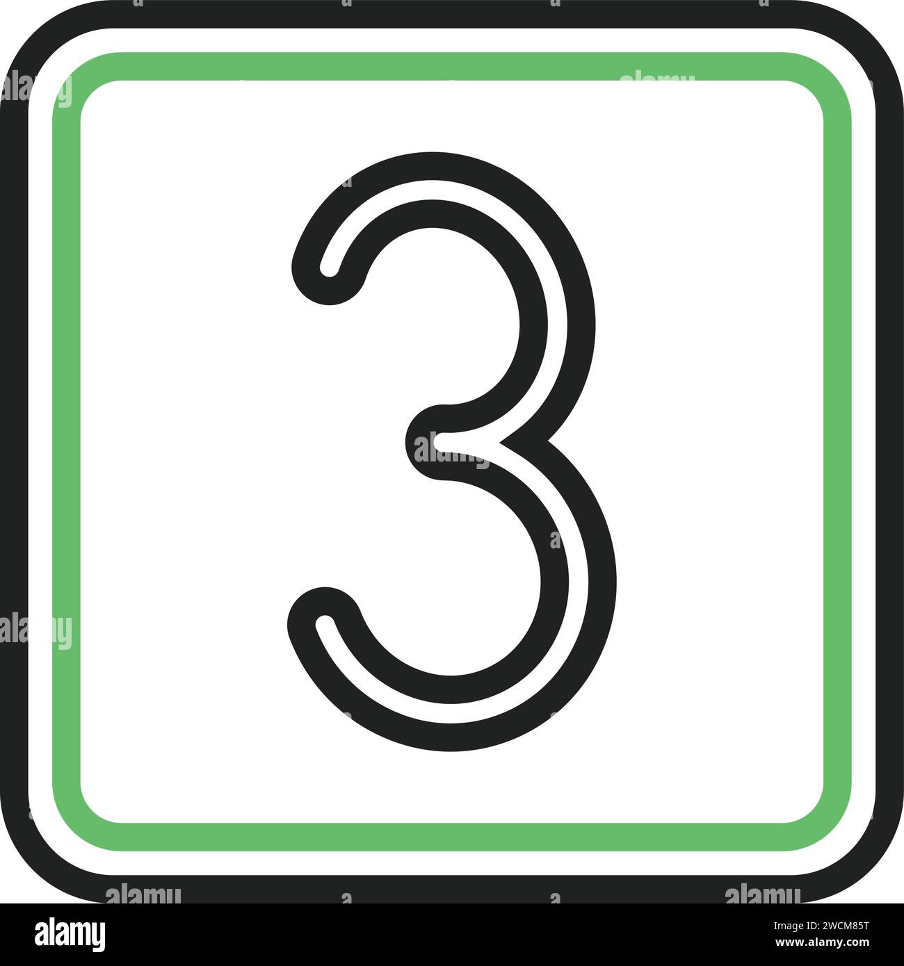 Keycap Digit Three icon vector image Stock Vector Image & Art - Alamy