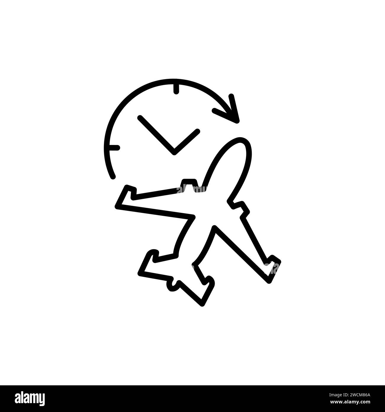 Flight time icon. Line Art Style Design Isolated On White Background ...