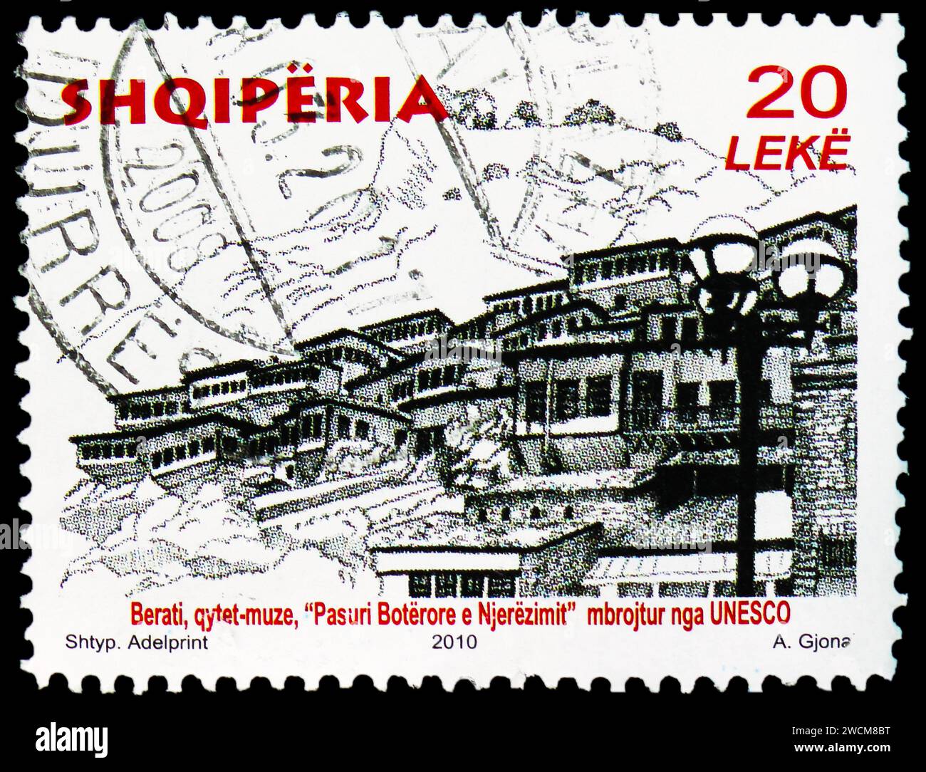 MOSCOW, RUSSIA - DECEMBER 23, 2023: Postage stamp printed in Albania ...
