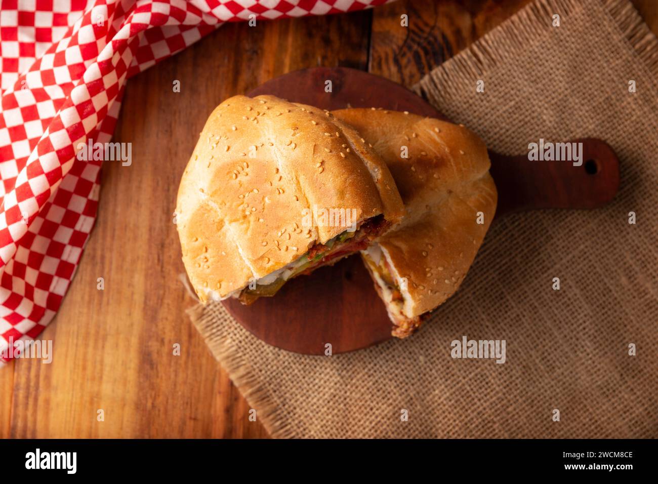 Mexican Torta. Sandwich made with common bread in Mexico, it can be ...