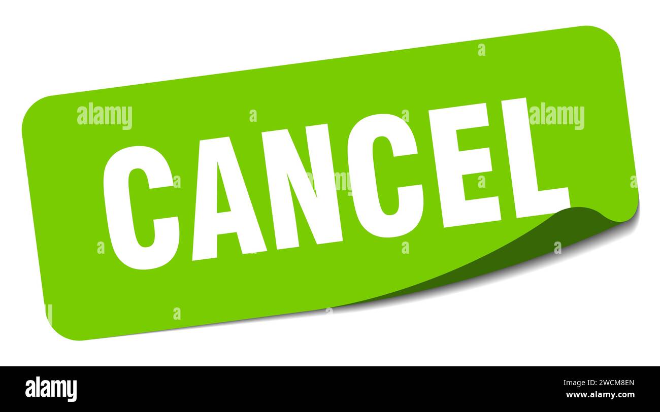 cancel sticker. cancel rectangular label isolated on white background ...