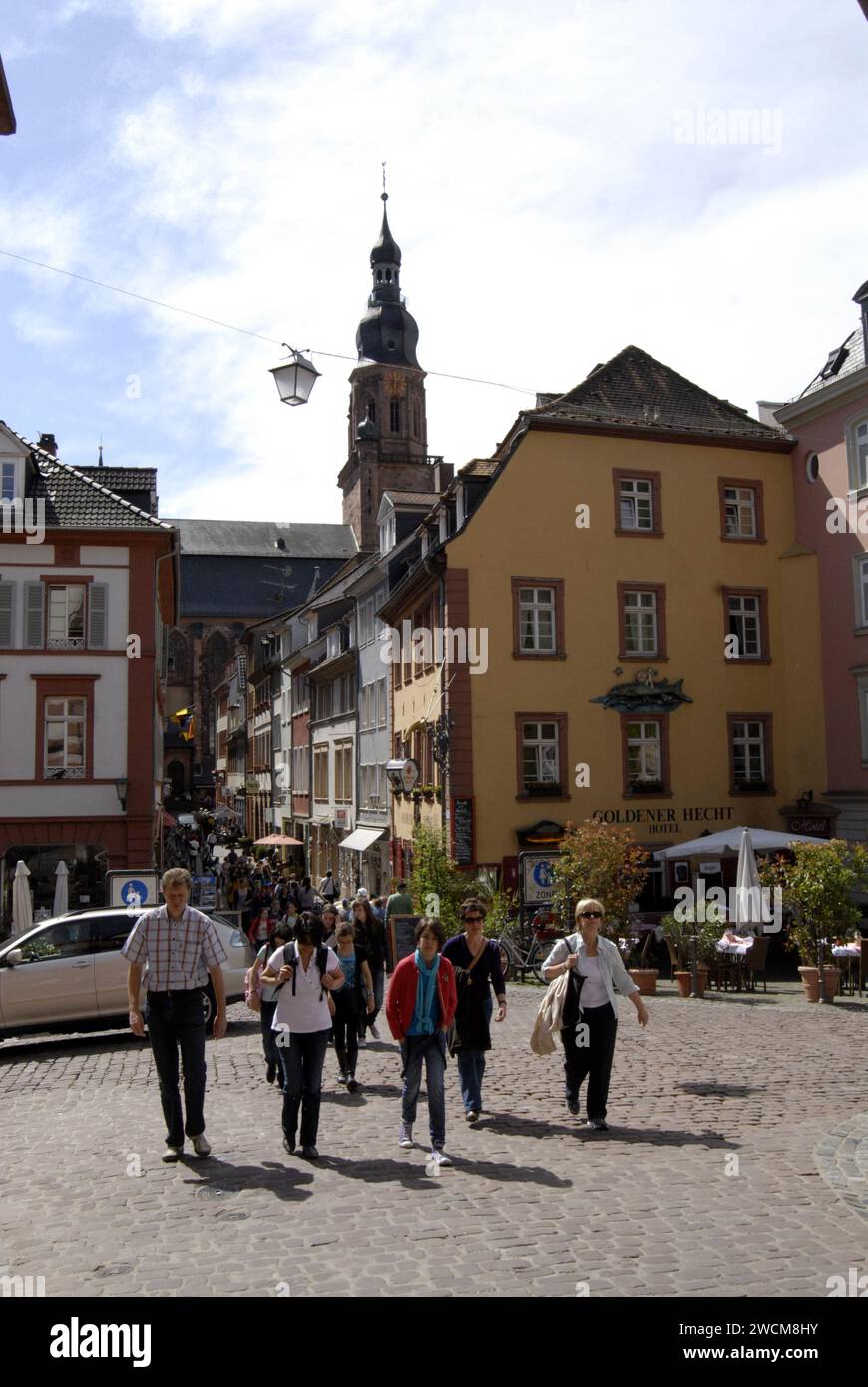 HEIDELBERG/GERMANY Tourism and pleasure cafe and river life in ...