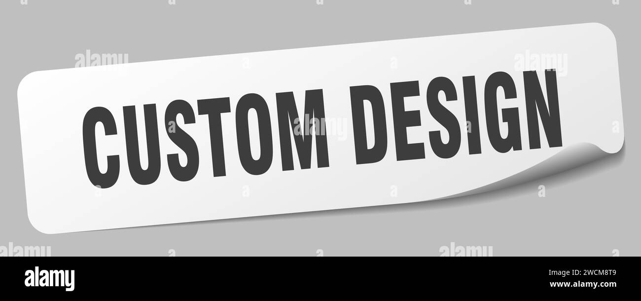 custom design sticker. custom design rectangular label isolated on ...