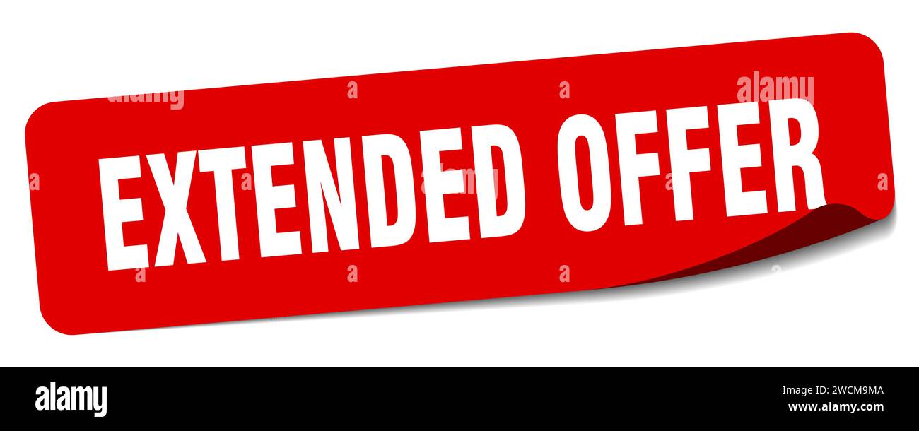 extended offer sticker. extended offer rectangular label isolated on ...