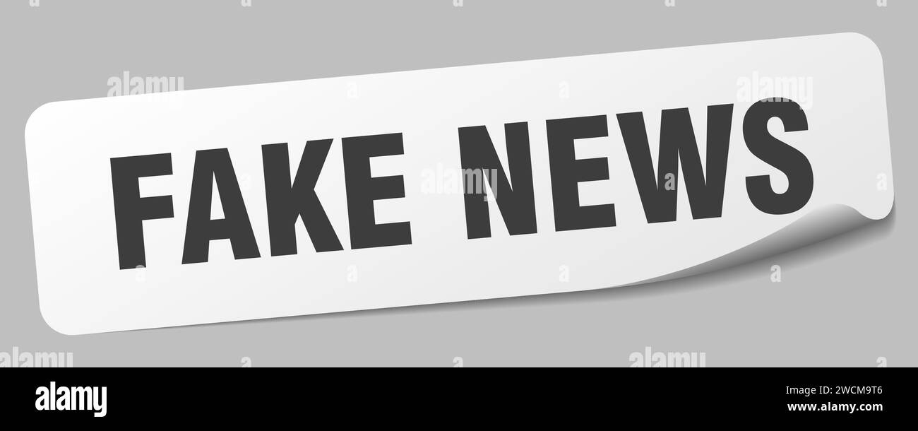 fake news sticker. fake news rectangular label isolated on white ...