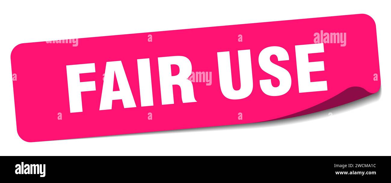 fair use sticker. fair use rectangular label isolated on white ...