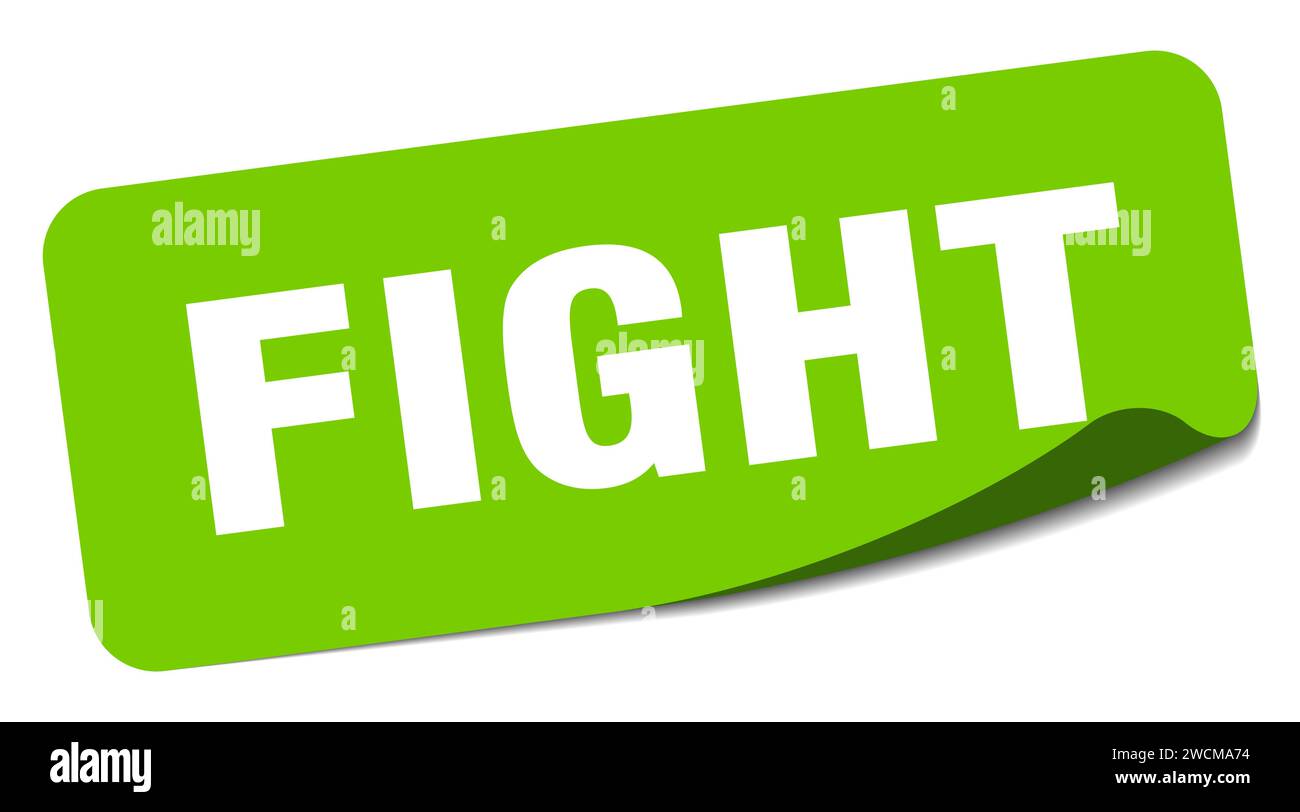 fight sticker. fight rectangular label isolated on white background ...