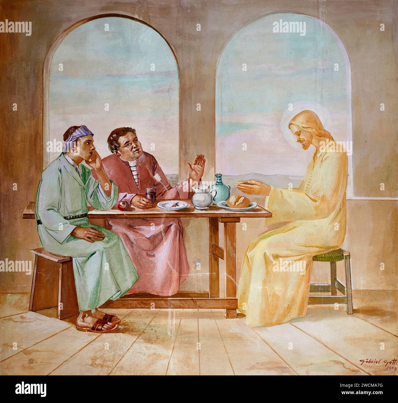 Cena in Emmaus - affresco - Gabriel Gatti - 1959 - Barco di Orzinuovi ...