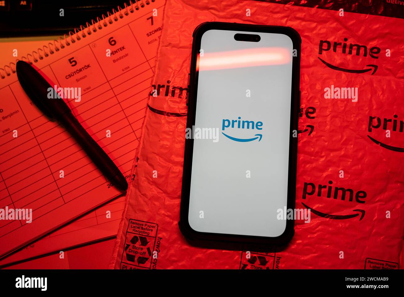 Amazon Prime Video streaming app on smartphone on iPhone 14 Pro screen ...