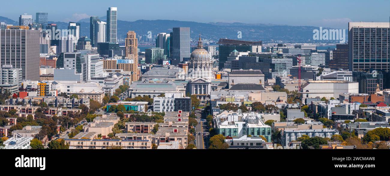 Aerial view city hall san hi-res stock photography and images - Alamy