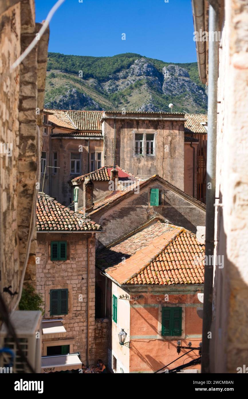 Old European City, the historic stone buildings and terracotta roofs of ...