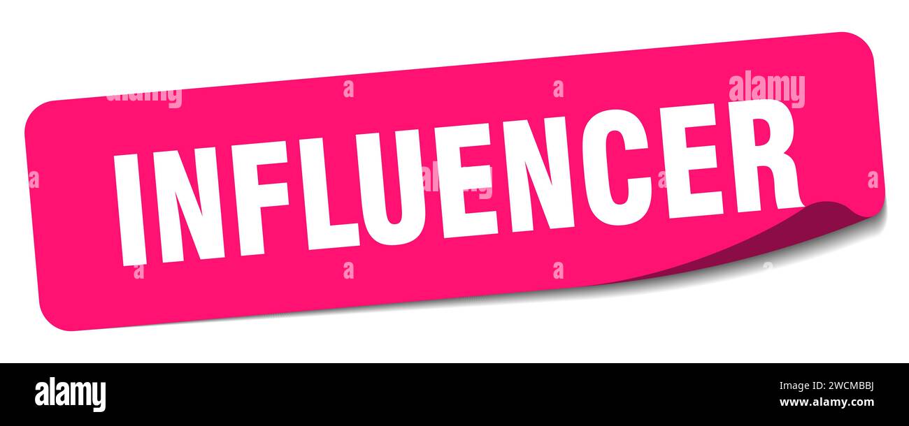 influencer sticker. influencer rectangular label isolated on white ...