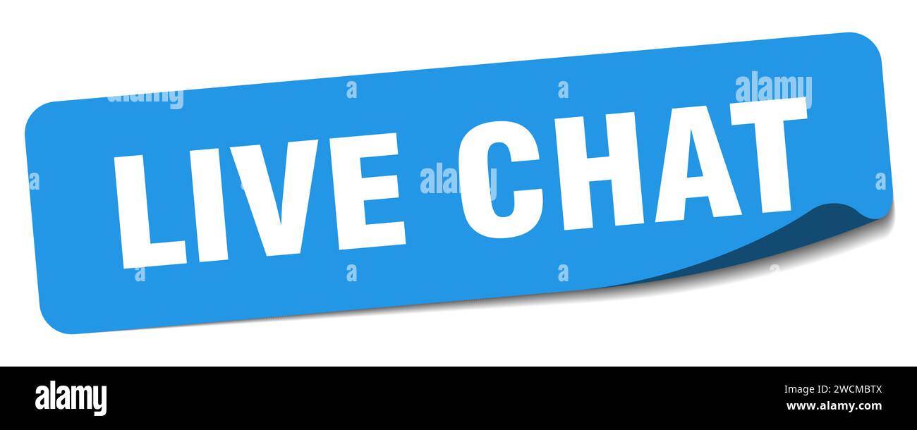 live chat sticker. live chat rectangular label isolated on white ...