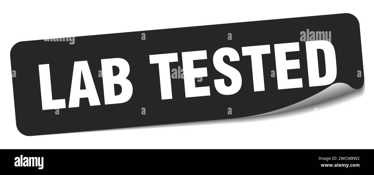lab tested sticker. lab tested rectangular label isolated on white ...