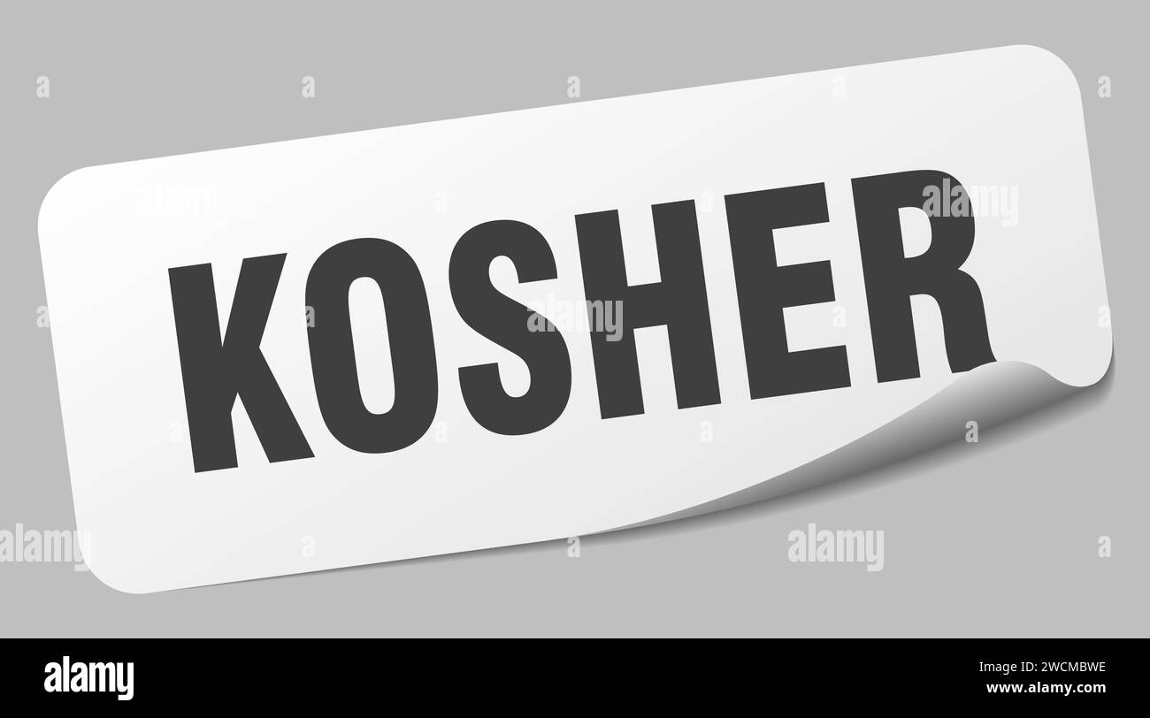 kosher sticker. kosher rectangular label isolated on white background ...