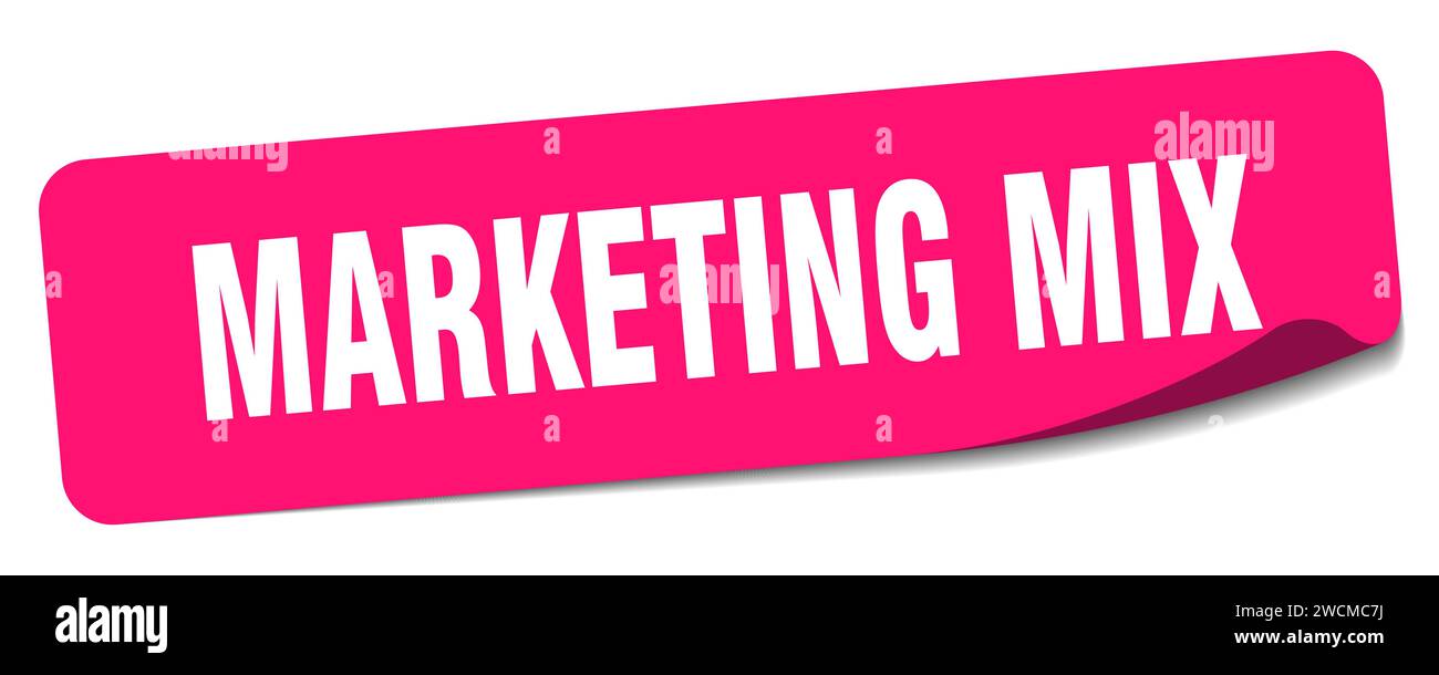 marketing mix sticker. marketing mix rectangular label isolated on ...