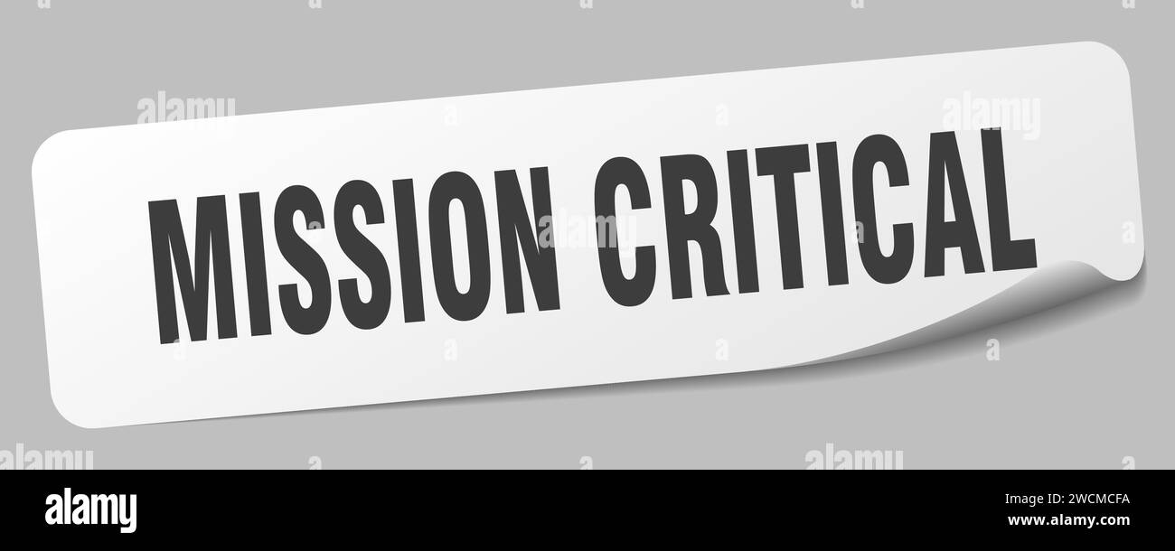 mission critical sticker. mission critical rectangular label isolated ...