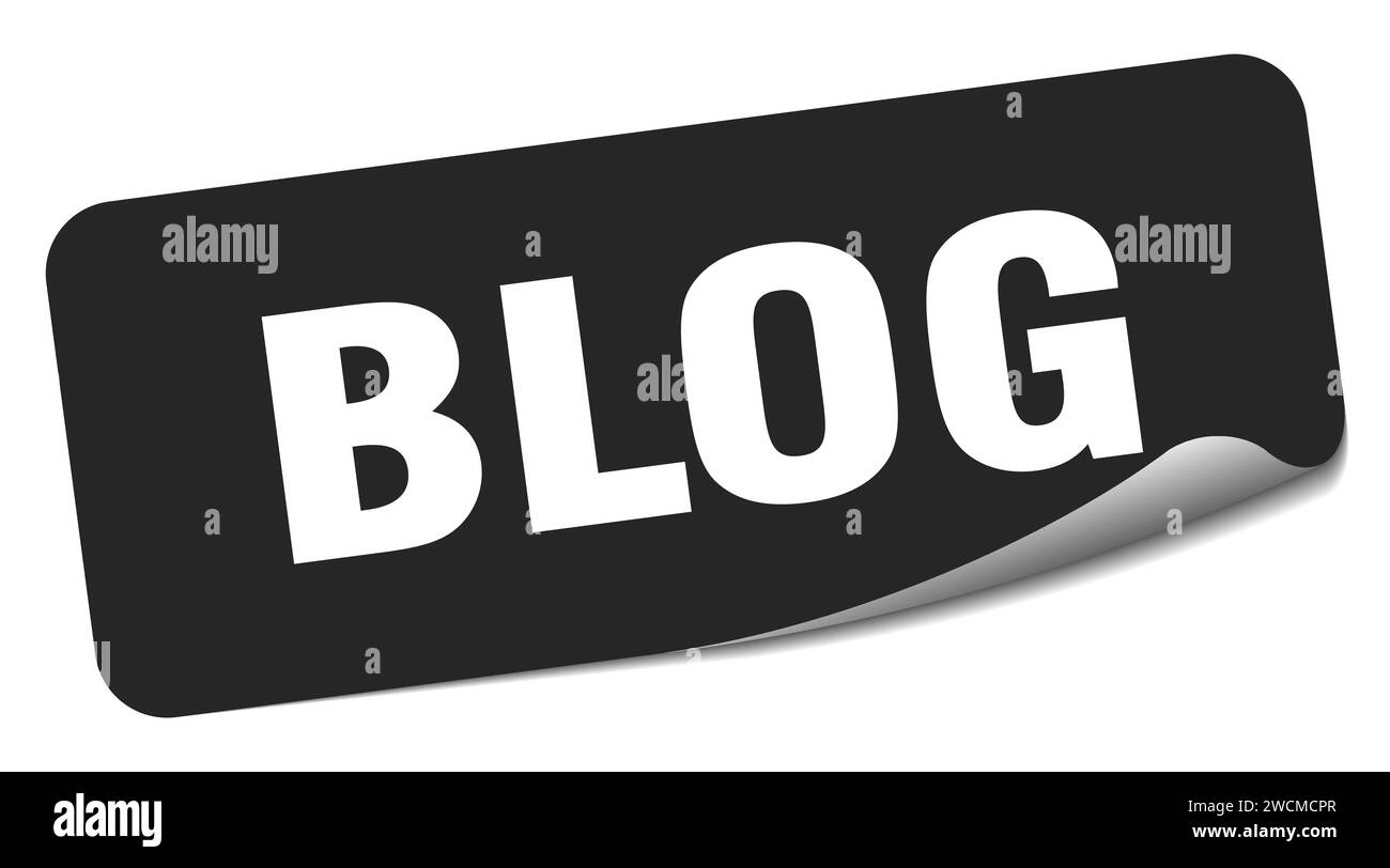 blog sticker. blog rectangular label isolated on white background Stock ...