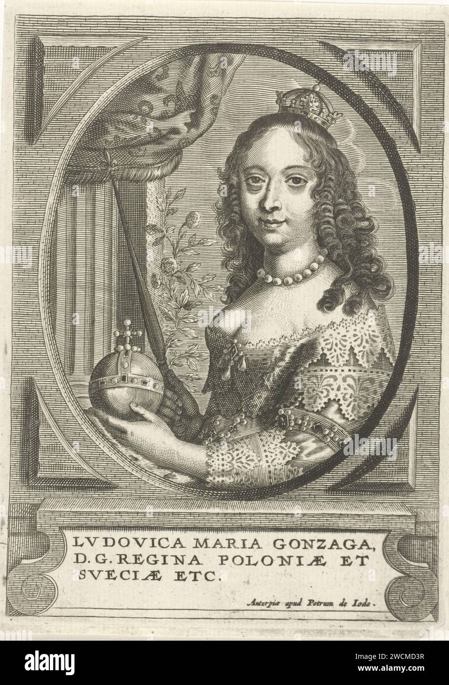 BostePortret of Ludwika Maria Gonzaga, Queen of Poland, Pieter de Jode ...